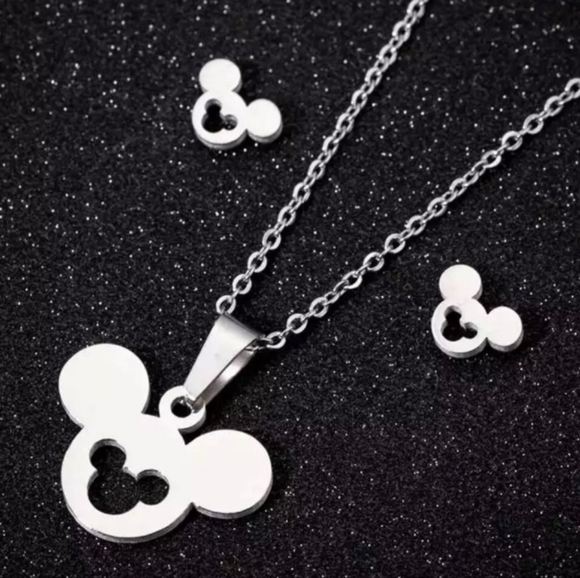 Jewelry | Mickey Mouse Stainless Steel Necklace Set | Poshmark
